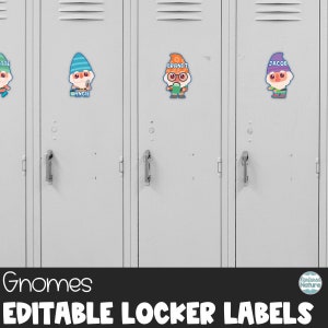 Cubby Tags, Gnome Theme, Mushroom Decor, Locker Label Set, Editable ...
