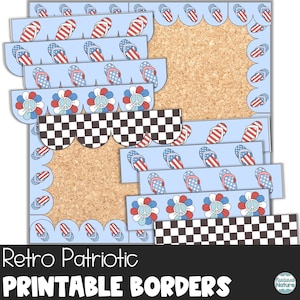 Printable Bulletin Board Border, Retro Classroom Decor, Flip Flops ...