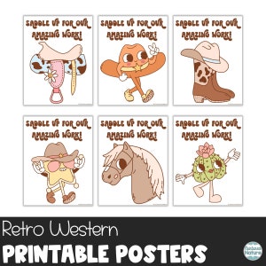 Work Coming Soon Posters, Retro Western Classroom Decor for Teacher ...