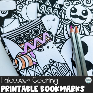 Halloween Coloring Bookmarks, Zentangle Coloring Pages, Fall Festival ...