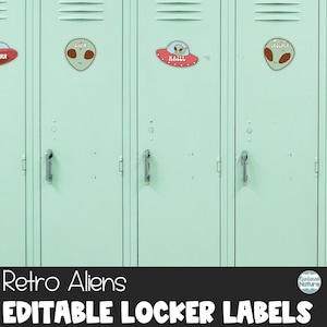 Editable Name Tags for School, Retro Alien, Cubby Tags, Space Theme ...