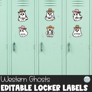 Editable Name Tags for School, Cowboy Ghost, Halloween Name Tags ...
