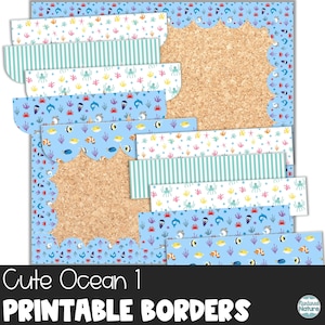 Printable Bulletin Board Border, Ocean Theme Classroom Decor, Under the ...