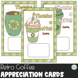 Teacher Appreciation Gift Card Holder Printable, Retro Coffee Lover ...