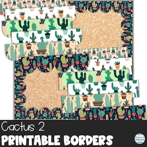 Printable Bulletin Board Border, Boho Classroom Bulletin Board, Cactus ...