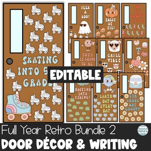 Back to School Classroom Decor Bundle, Groovy Retro Classroom Door ...
