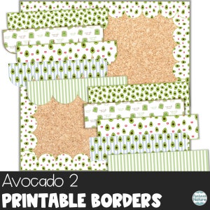 Printable Bulletin Board Border, Avocado Printable, Bulletin Board Trim ...