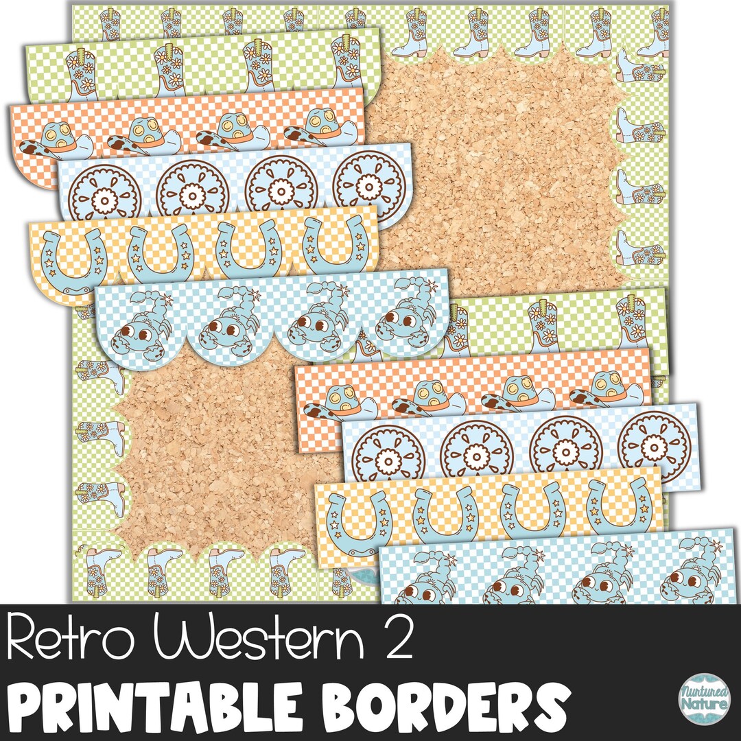 Retro Western Bulletin Board Border, Back to School Classroom Decor ...