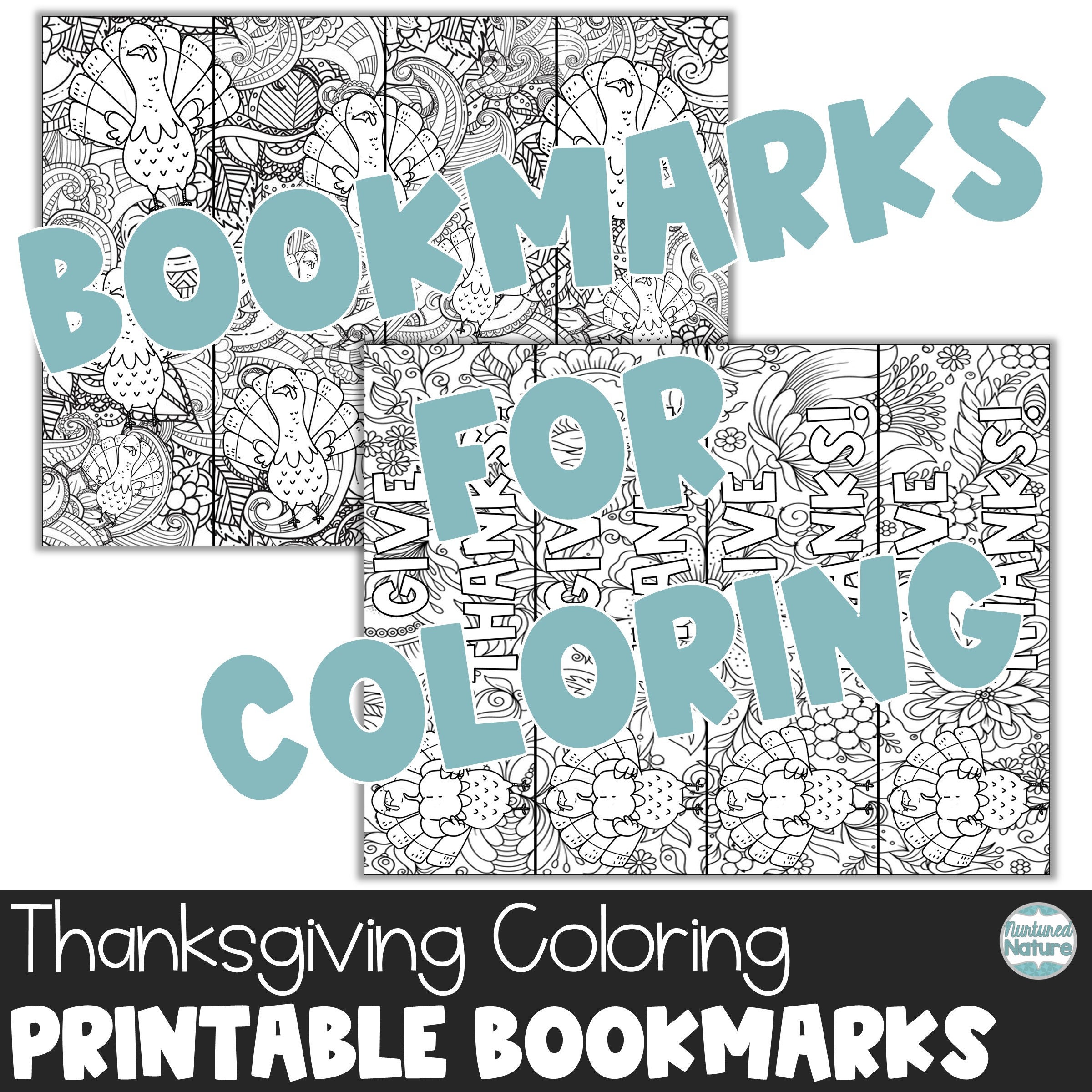 Thanksgiving Bookmarks, Turkey Printable, Bookmarks to Color ...