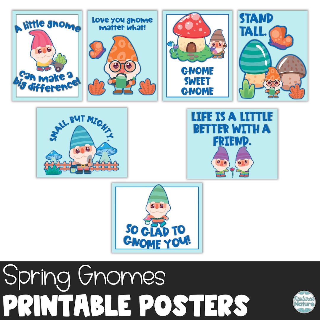 Spring Gnome Bulletin Board Printable Classroom Decor Elementary ...