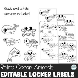 Editable Name Tags for School, Retro Cubby Tags, Back to School ...