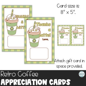 Teacher Appreciation Gift Card Holder Printable, Retro Coffee Lover ...