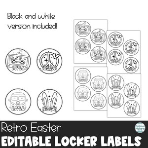 Easter Decor, Cubby Tags, Retro Decor, Editable Labels Printable ...