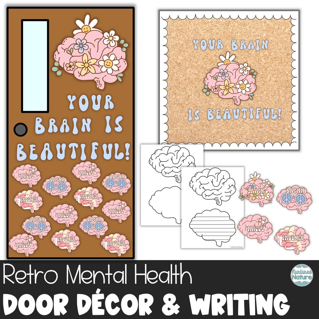 Back to School Bulletin Board, Retro Classroom Door, Mental Health ...