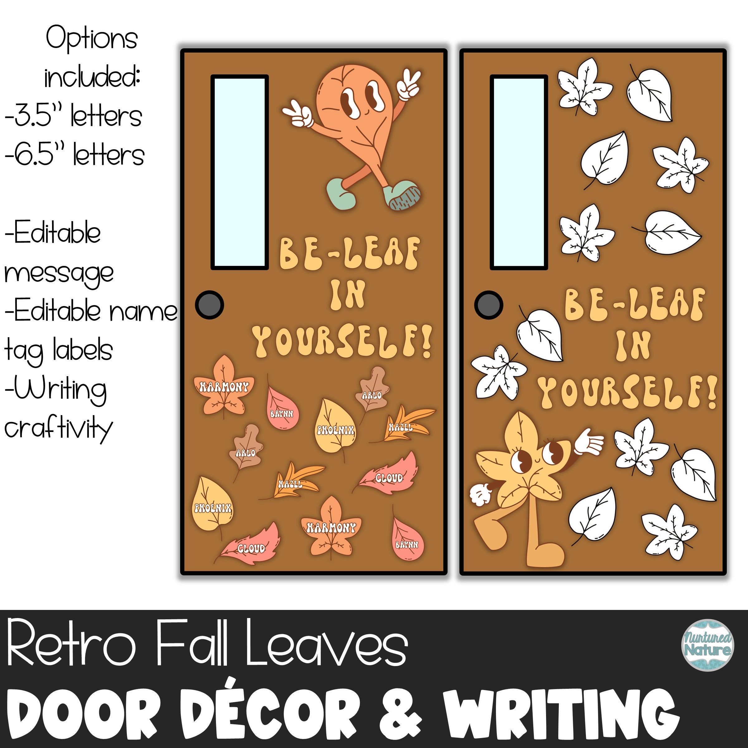 Fall Classroom Door Decor, Autumn Leaves Bulletin Board, Editable ...