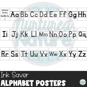 Lined Alphabet ABC Poster Set - Printable Classroom Decor - Ink Saver ...