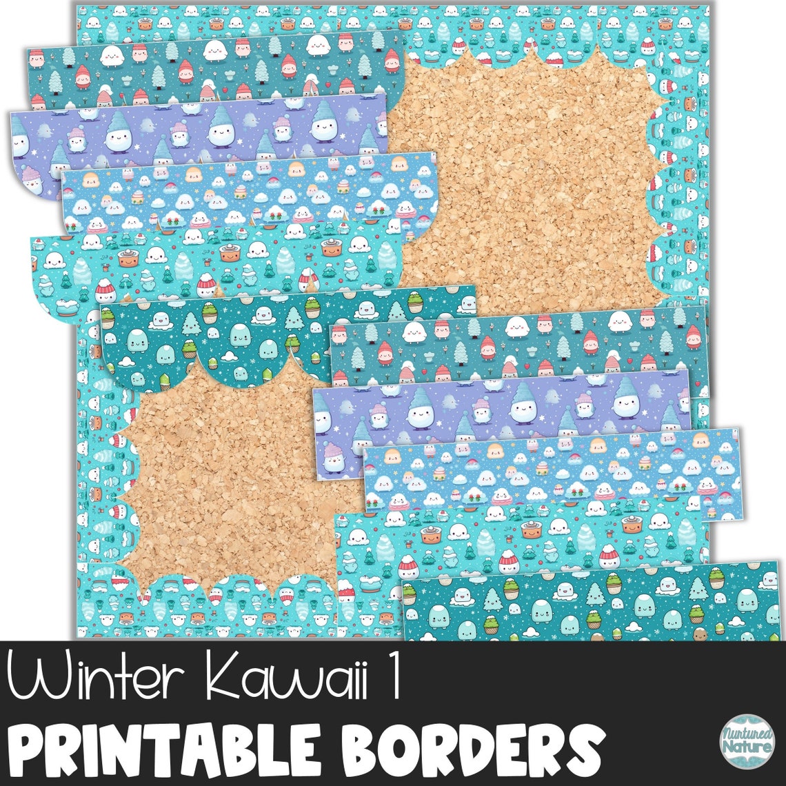 Winter Bulletin Board Border, Kawaii Printable, January Bulletin Board ...