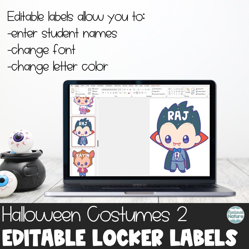 Editable Name Tags for School, Halloween Name Tags Printable, Cubby ...