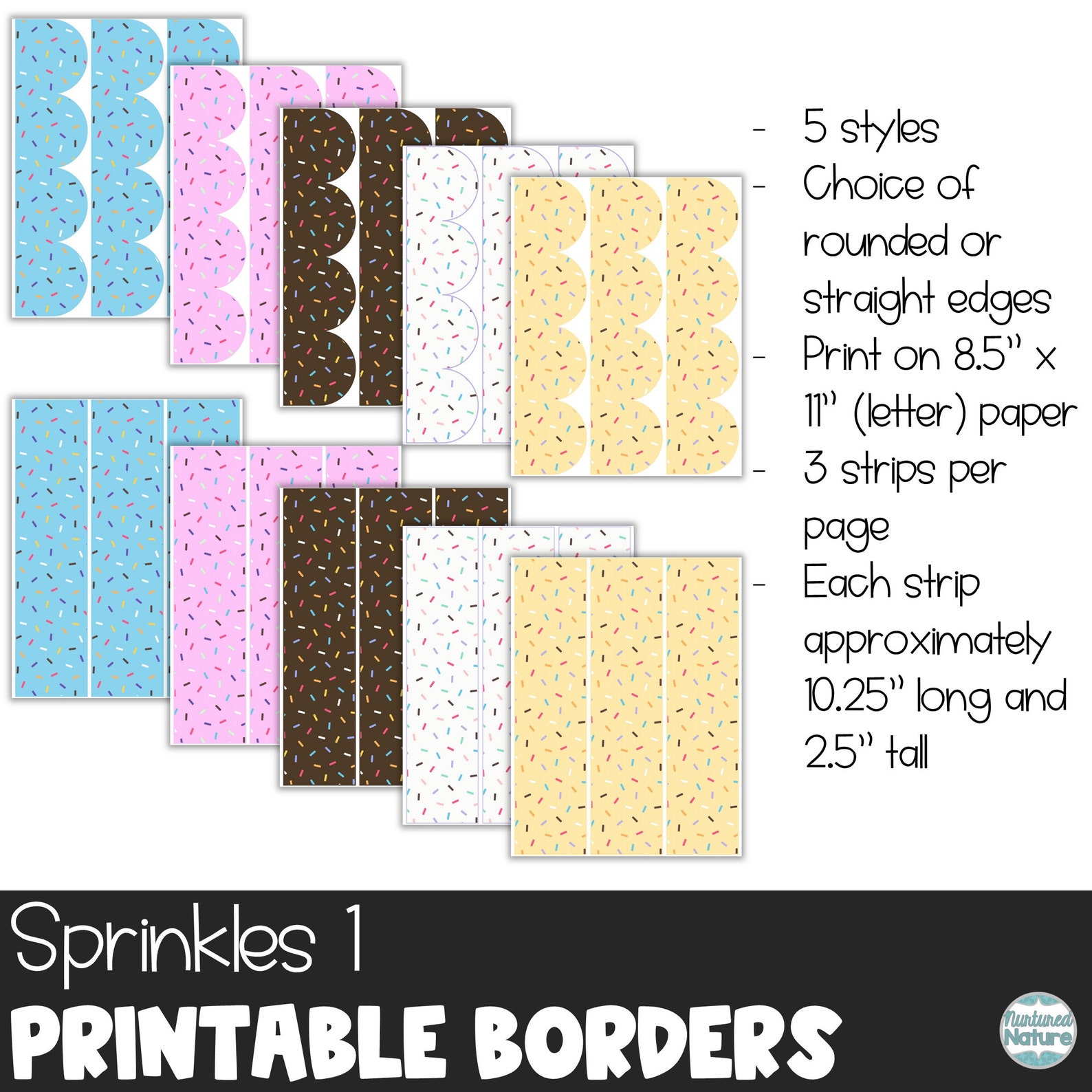 Printable Bulletin Board Border, Sprinkle Kindness, Bulletin Board Trim ...