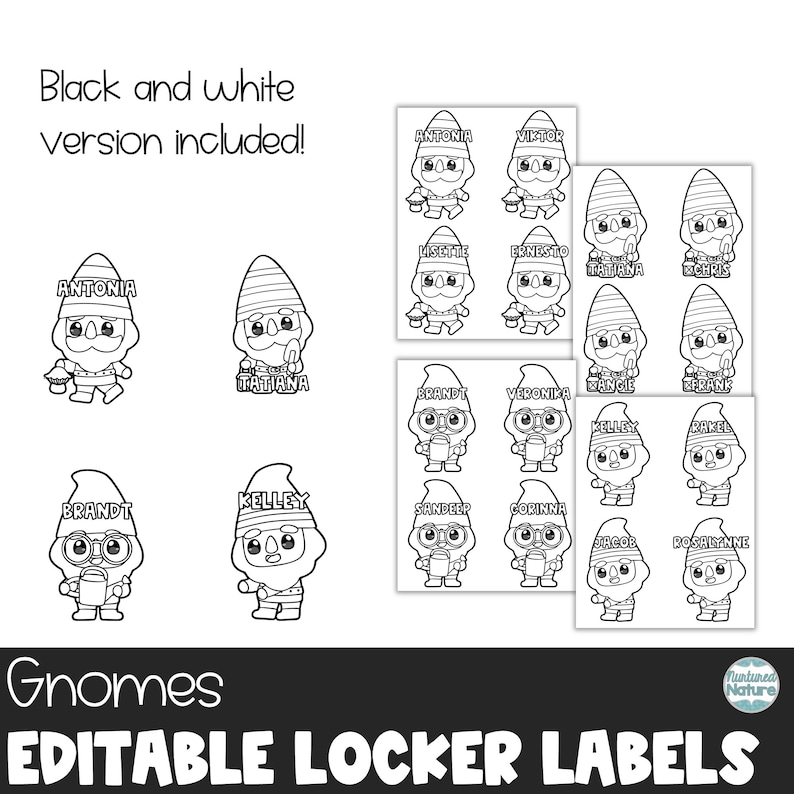 Cubby Tags, Gnome Theme, Mushroom Decor, Locker Label Set, Editable ...