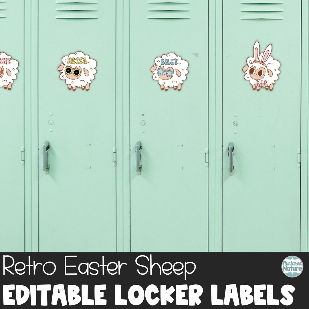 Retro Easter Decor, Cubby Tags, Easter Sheep Printable for Kids, Easter ...