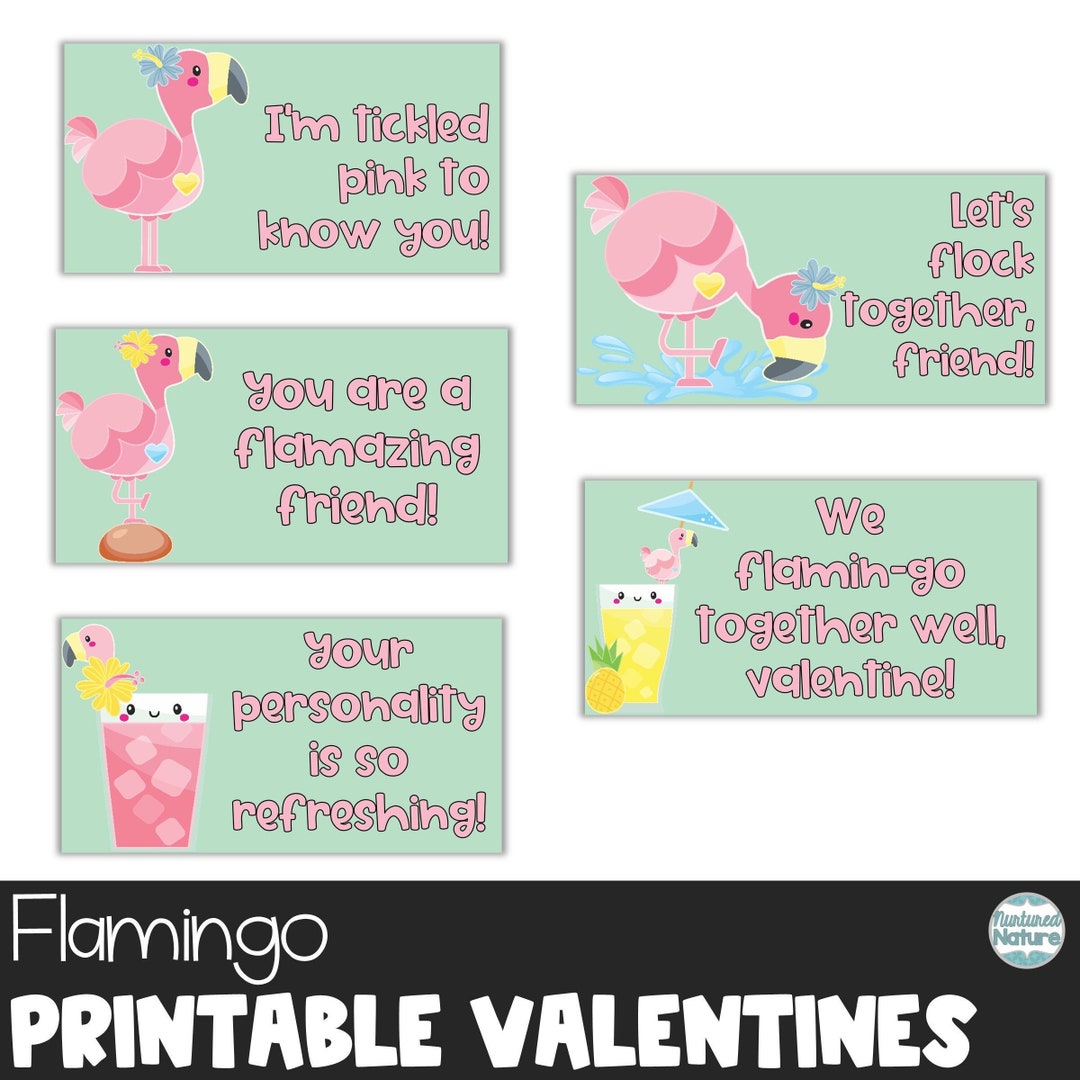 Flamingo Valentine Digital Download, Flamingo Valentine Cards ...