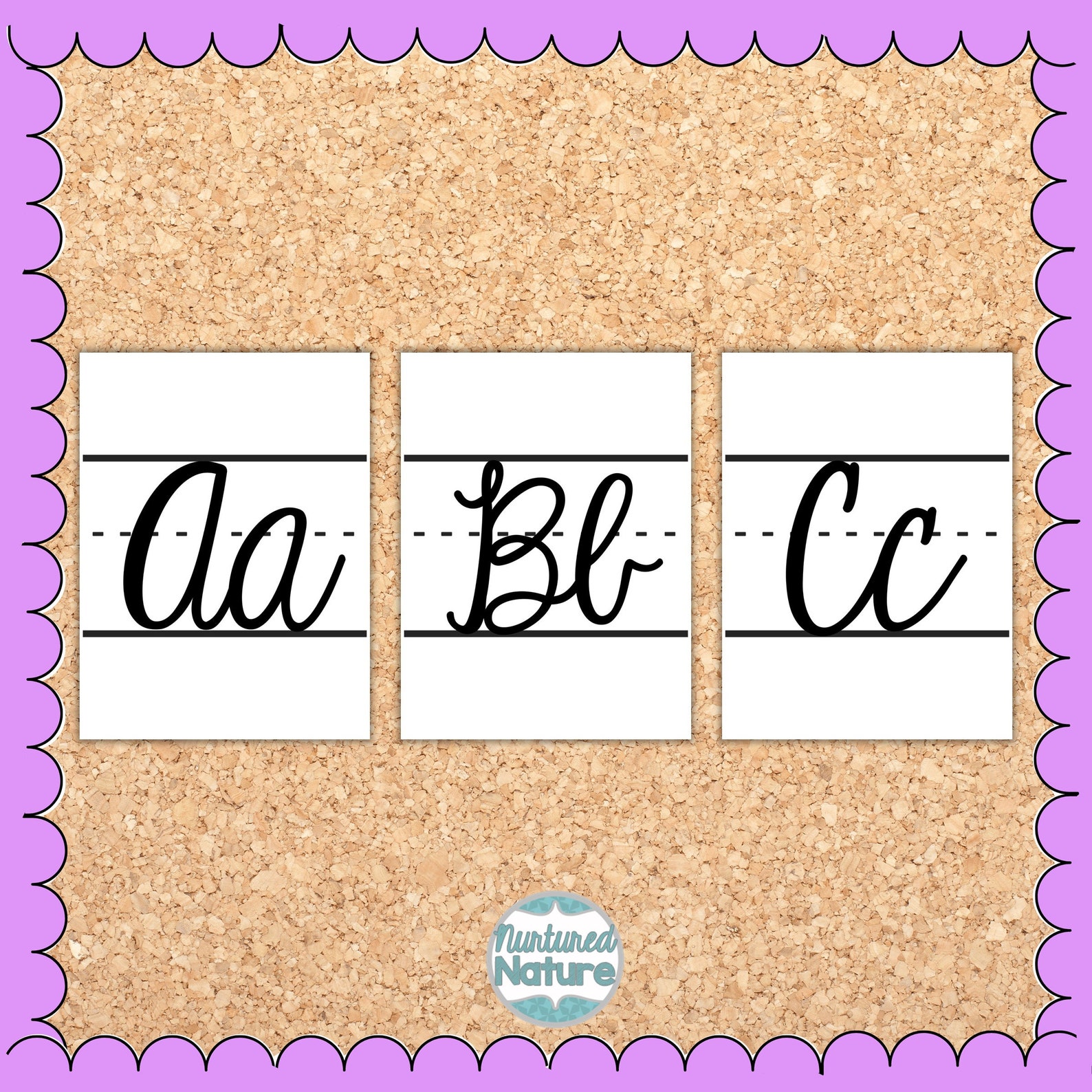 Cursive Alphabet ABC Poster Set - Printable Classroom Decor - Ink Saver ...