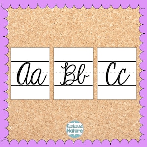 Cursive Alphabet ABC Poster Set - Printable Classroom Decor - Ink Saver ...