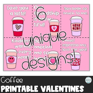 Coffee Valentines Cards, Valentines Day Cards for Kids Classrooms ...