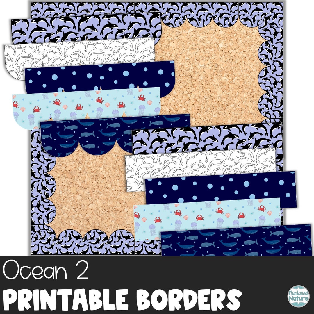 Printable Bulletin Board Border, Ocean Theme Classroom Decor, Orca ...