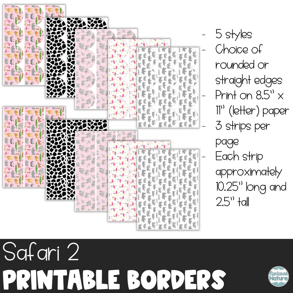 Printable Bulletin Board Border, Safari Theme Classroom Decor, Animal ...