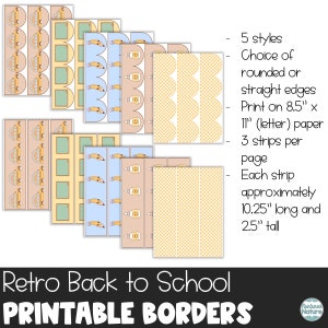 Printable Bulletin Board Border, Retro Classroom Decor, Retro School ...
