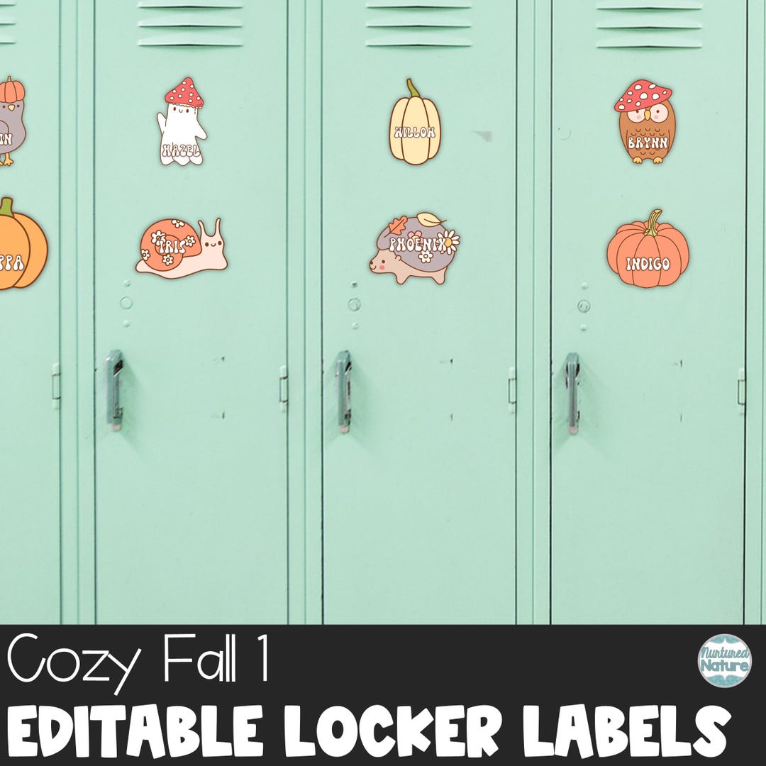 Editable Name Tags for School, Fall Cottagecore Name Tags, Cubby Tags ...