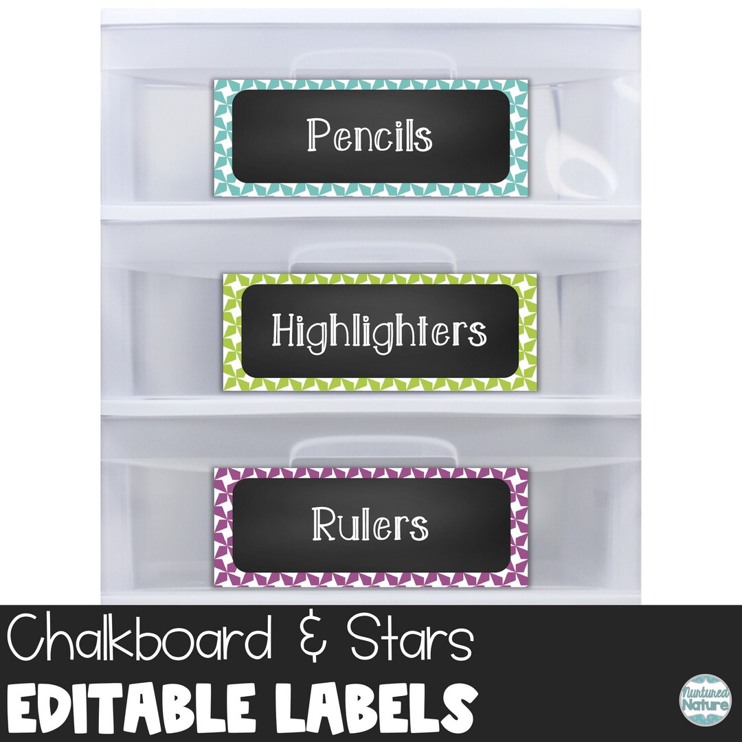 Classroom Labels Editable, Rainbow Classroom Decor, Chalkboard Template ...