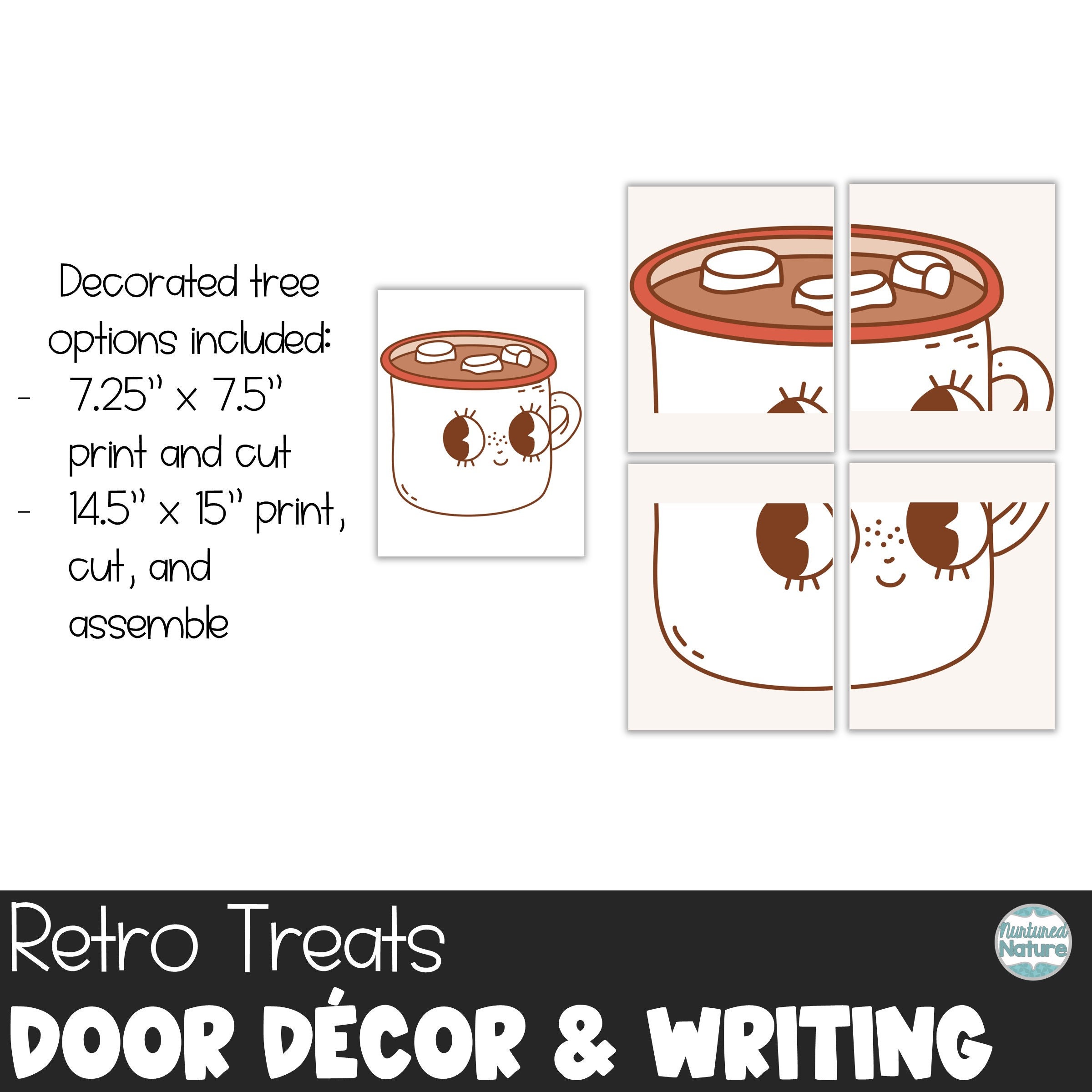 Christmas Classroom Door Decoration, Holiday Bulletin Board, Retro ...