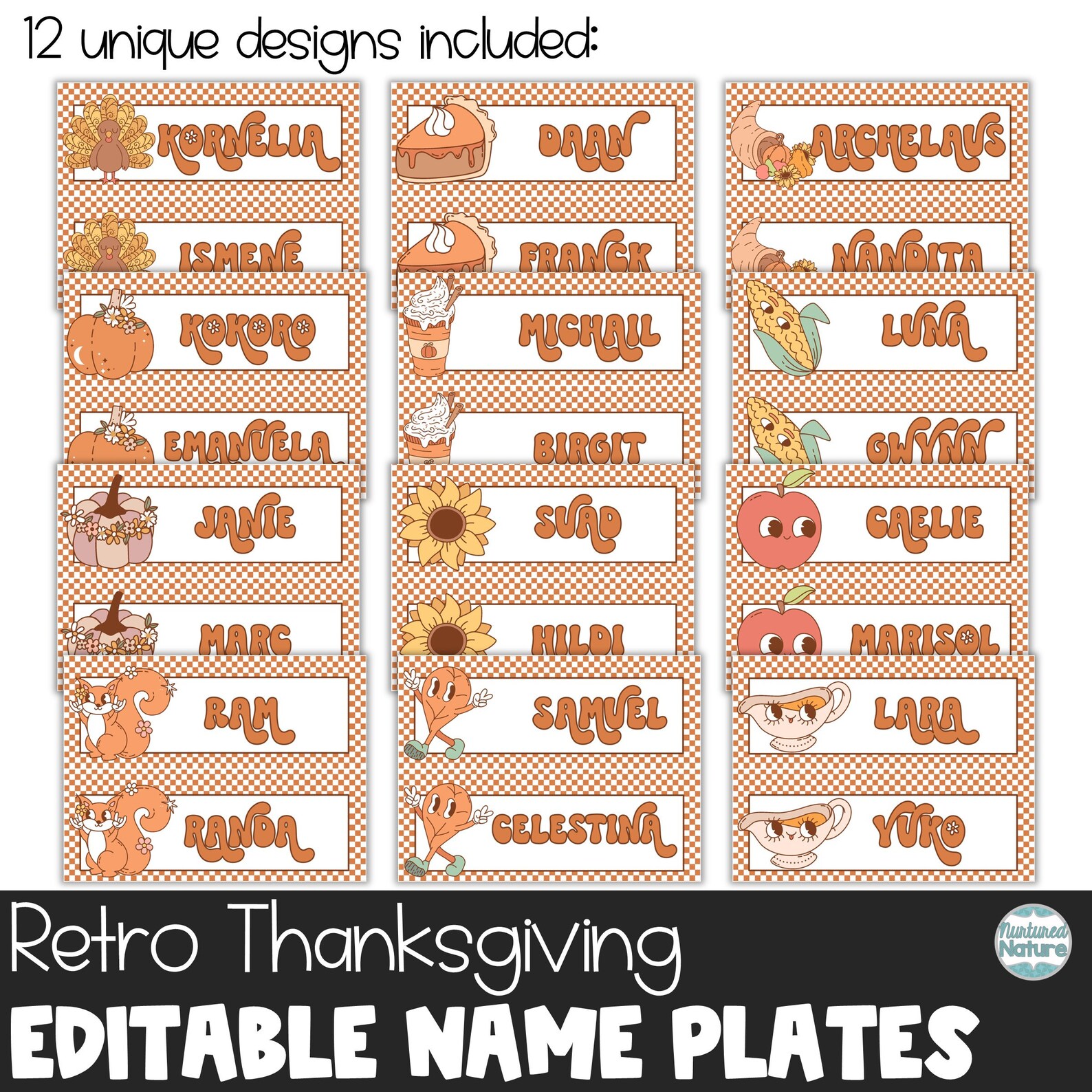 Classroom Name Tags, Fall Classroom Decor, Thanksgiving Decorations ...