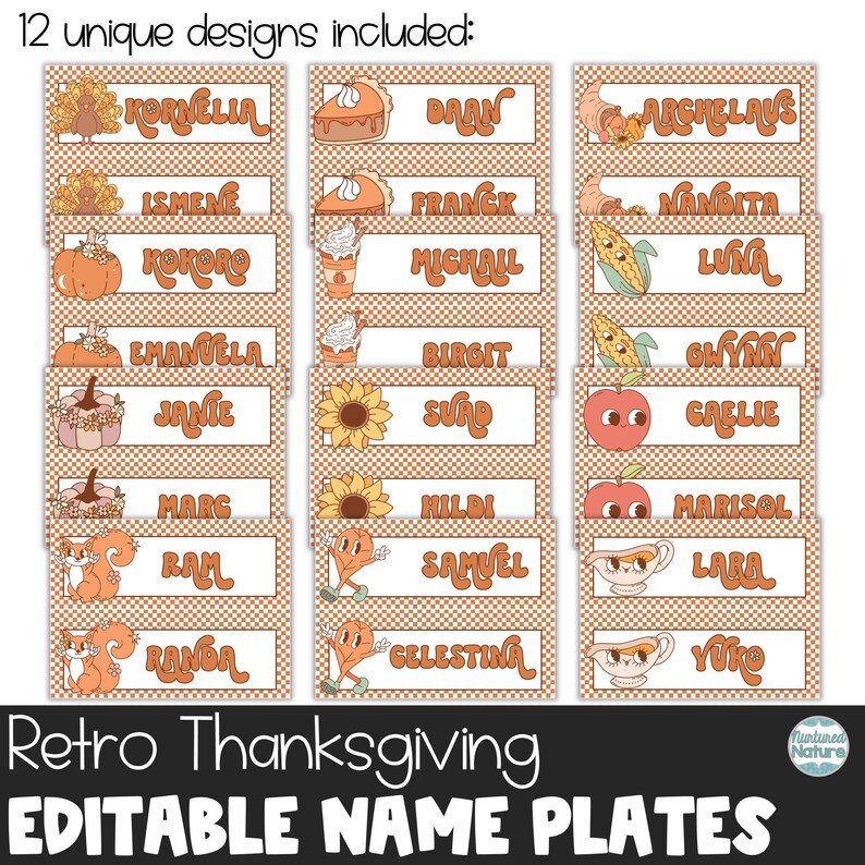 Classroom Name Tags, Fall Classroom Decor, Thanksgiving Decorations ...