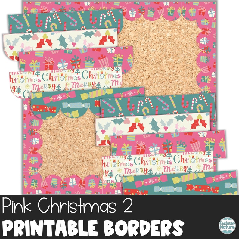 Christmas Bulletin Board Border, Candycore Printable, December Bulletin ...