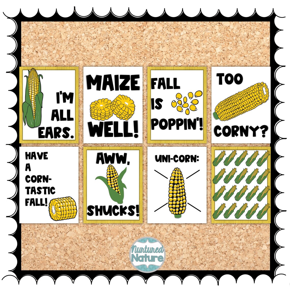 Fall Bulletin Board Fall Classroom Decor Corn Posters Fall - Etsy