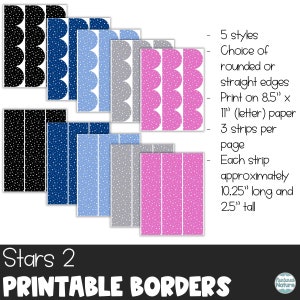 Printable Bulletin Board Border, Space Theme Classroom Decor, Star ...