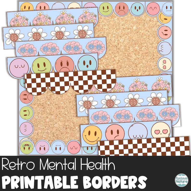 Printable Bulletin Board Border Retro Classroom Decor Mental - Etsy