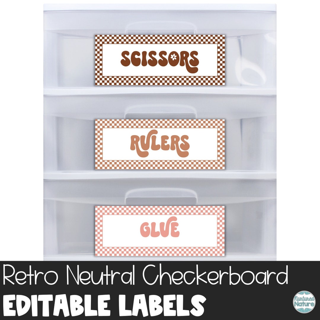 Classroom Labels Editable, Retro Classroom Decor, Neutral Classroom ...