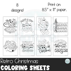 Christmas Coloring Pages for Kids, Retro Coloring Pages Printable ...