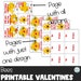 Bee Valentine Cards for Kids Classroom, Printable Valentines Day Card ...