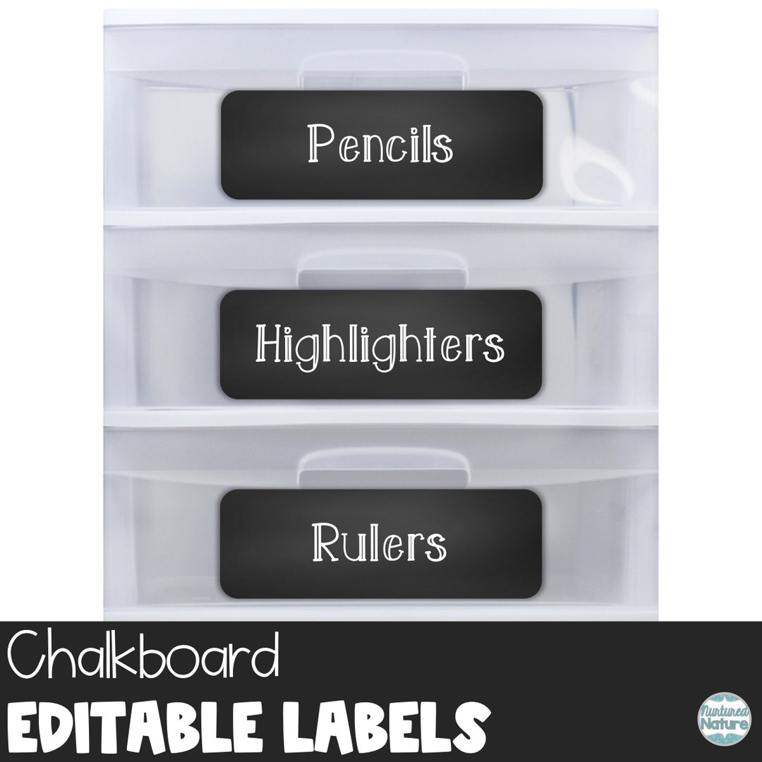Classroom Labels Editable, Chalkboard Template, Printable Classroom ...