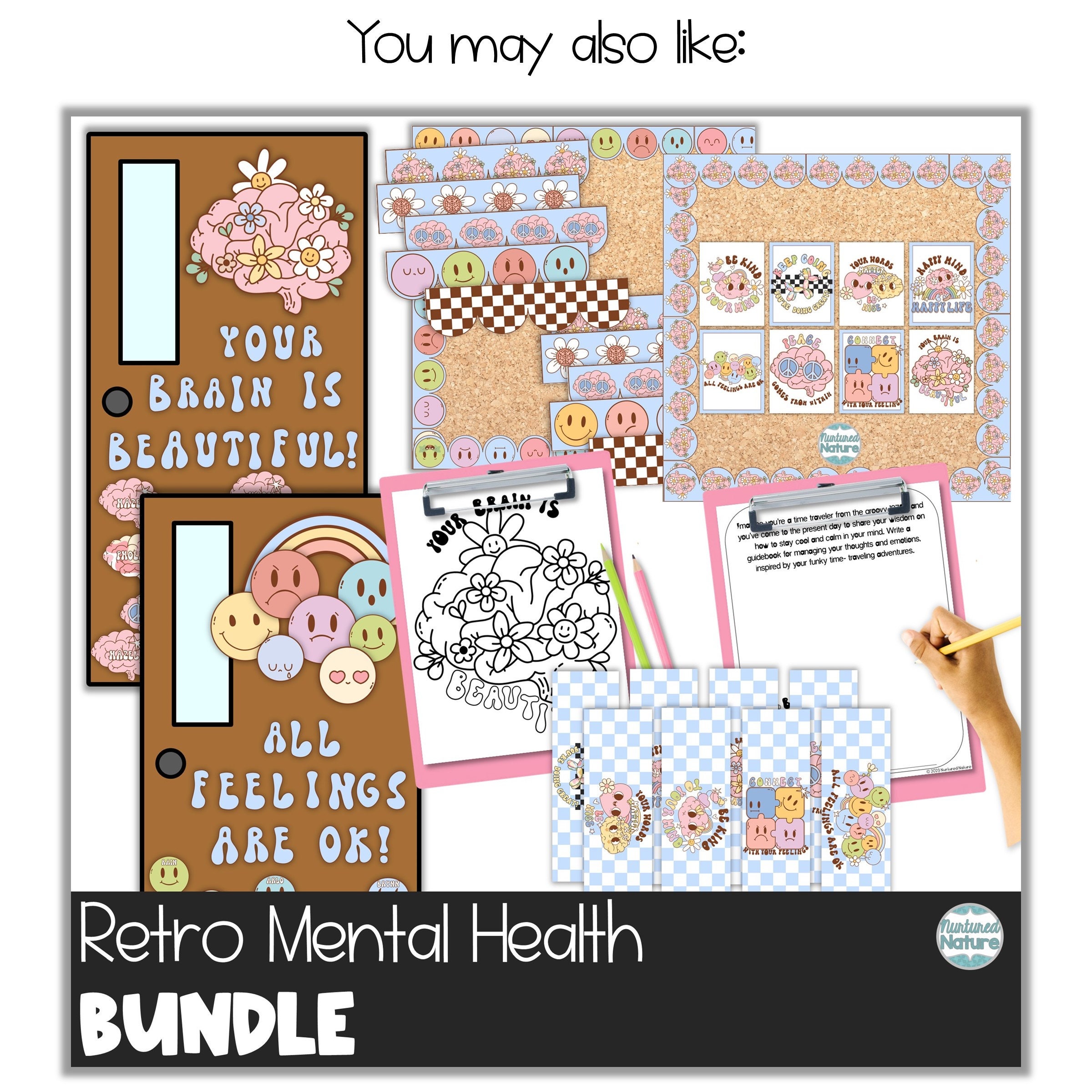 Classroom Name Tags, Back to School Classroom Decor, Kiss Your Brain ...