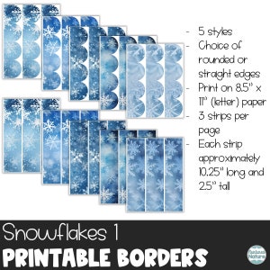 Winter Bulletin Board Border, Snowflake Print, January Bulletin Board ...