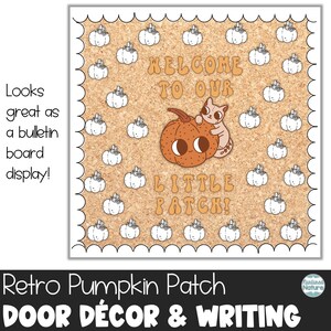 Fall Classroom Door Decor, Pumpkin Bulletin Board, Retro Halloween ...