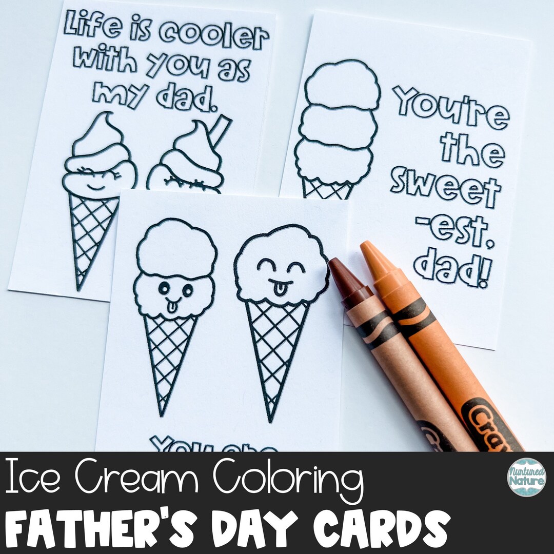 Fathers Day Coloring Card, Fathers Day Gifts From Kids, Fathers Day ...