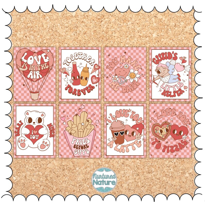 Valentines Day Bulletin Board Kit Retro Poster Digital - Etsy